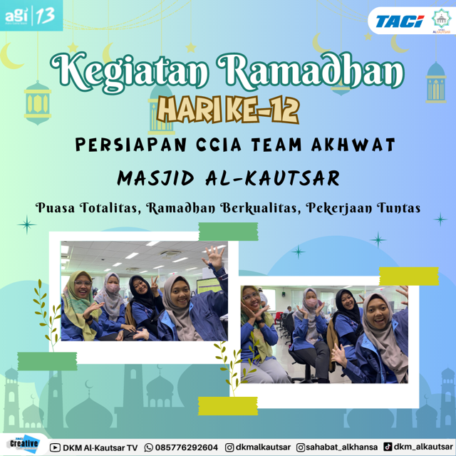Ramadhan ke-12 . Persiapan Lomba CCIA Team Akhwat